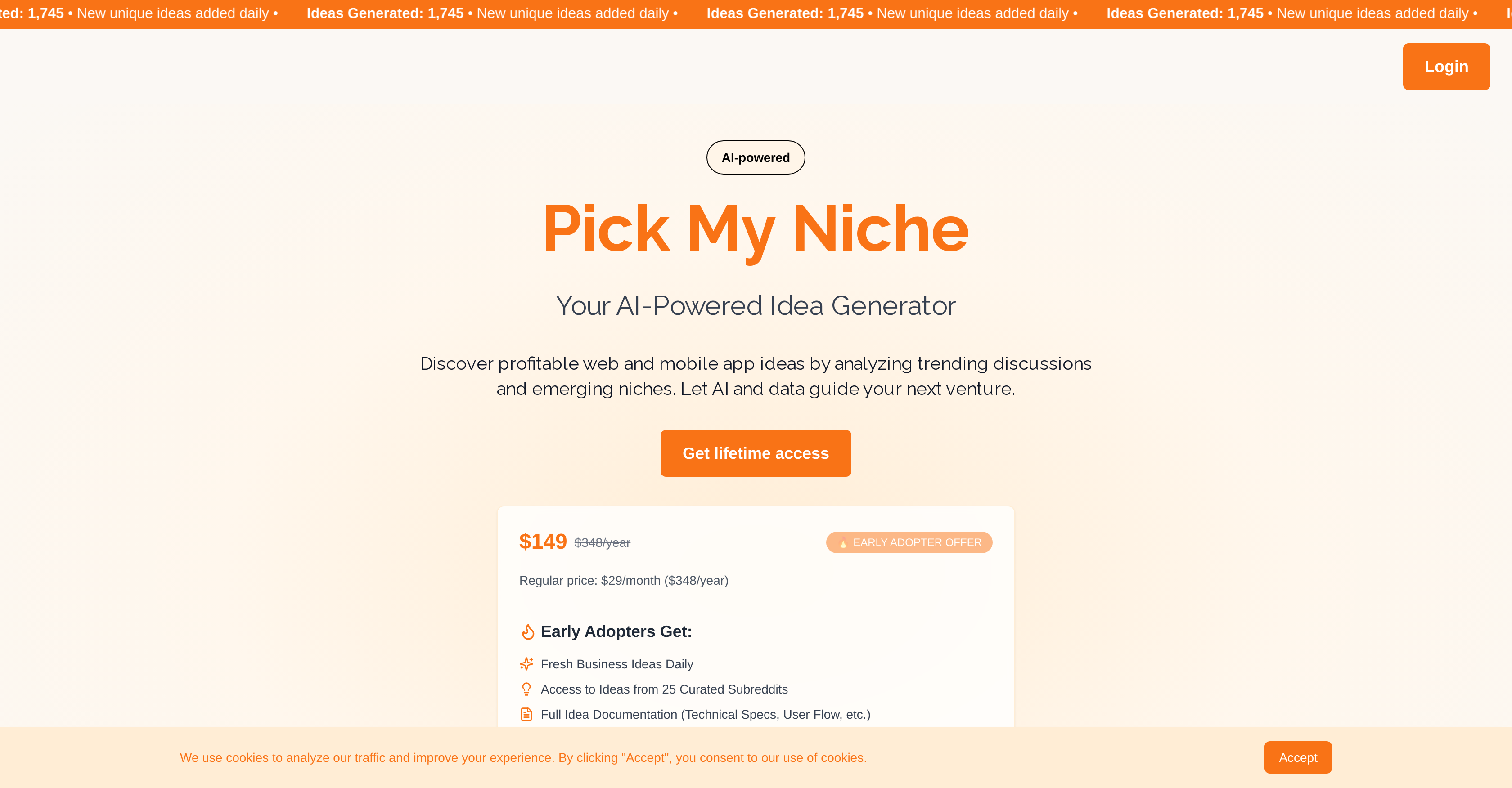 Pick My Niche - AI Tool For App ideas