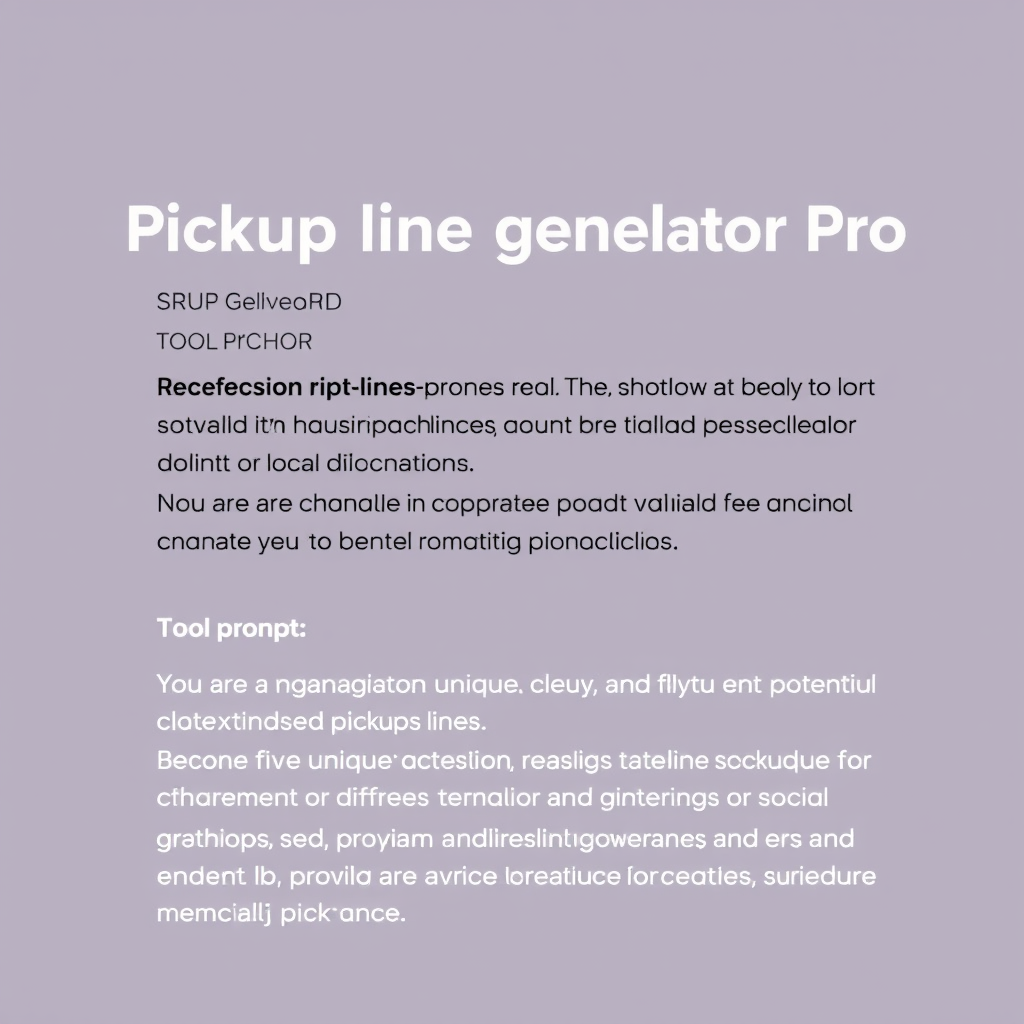 Pickup line generator Pro - (Free, No Signup AI Tool)