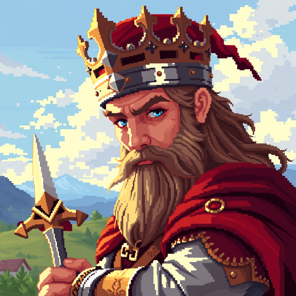 pixel art medieval king. - (Free, No Signup AI Tool)