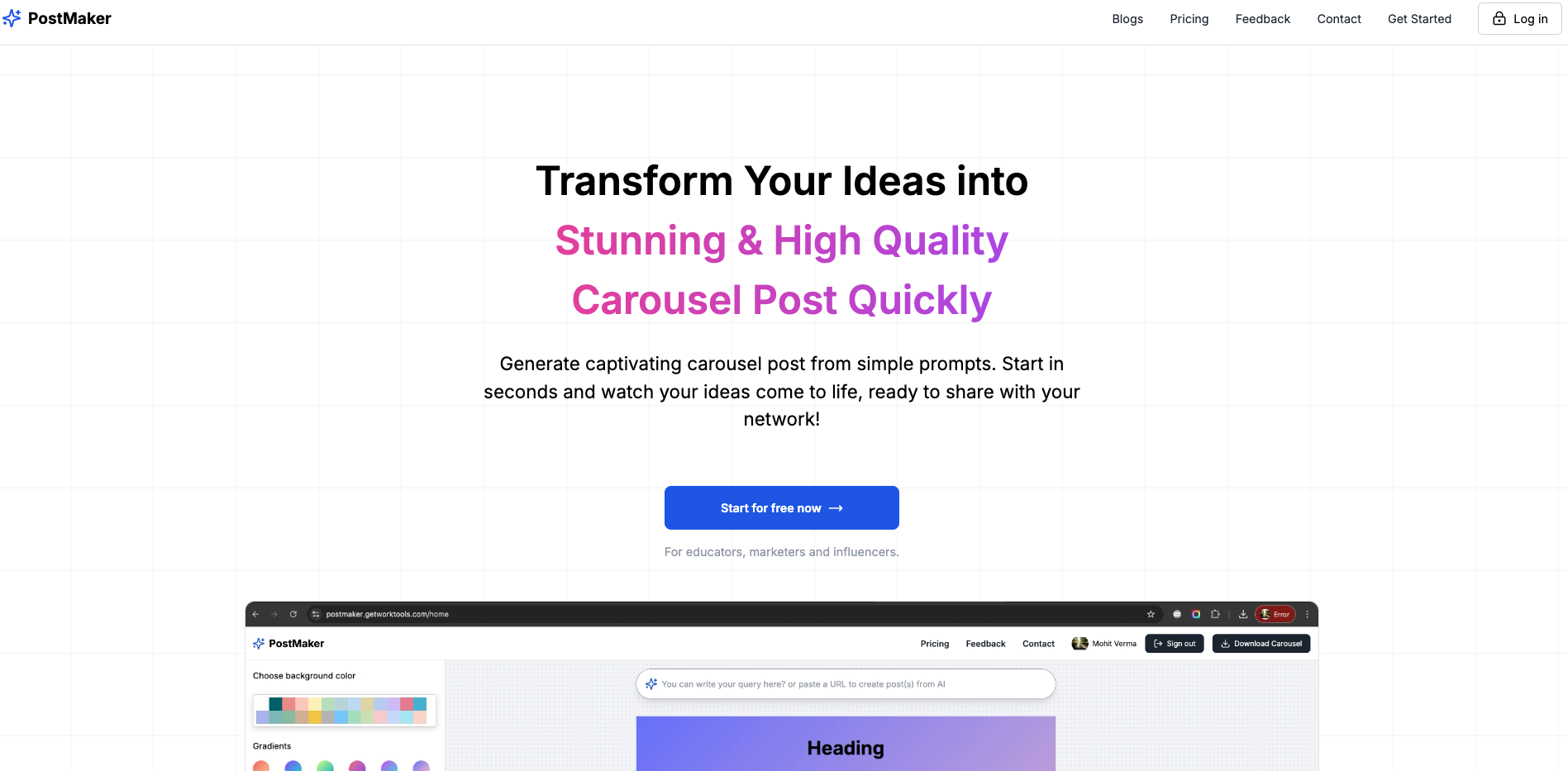 PostMaker - AI Tool For Carousels