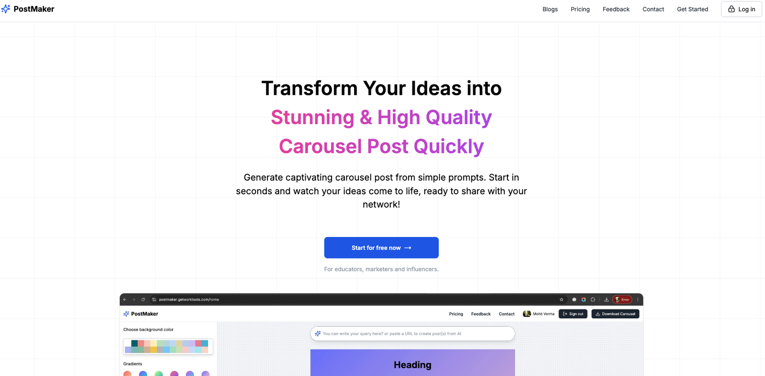 PostMaker - AI Tool For Carousels