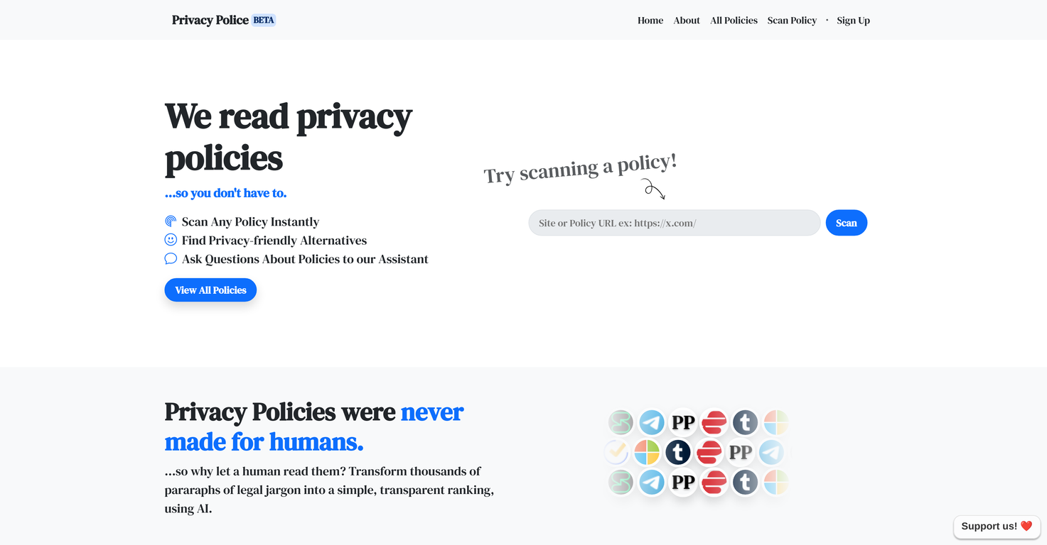Privacy Police - Privacy policy analysis - TAAFT