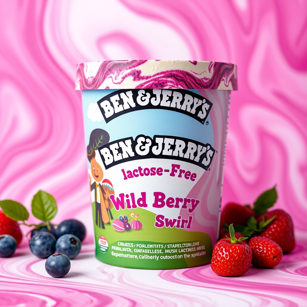 Product and packaging design for Ben & Jerry's Lactose-Free Wild Berry ...