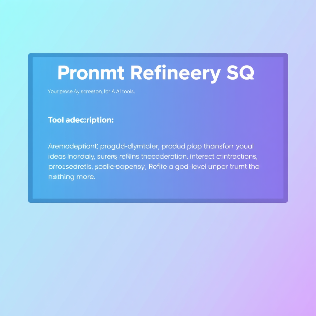 Prompt Refinery SQ - (Free, No Signup AI Tool)