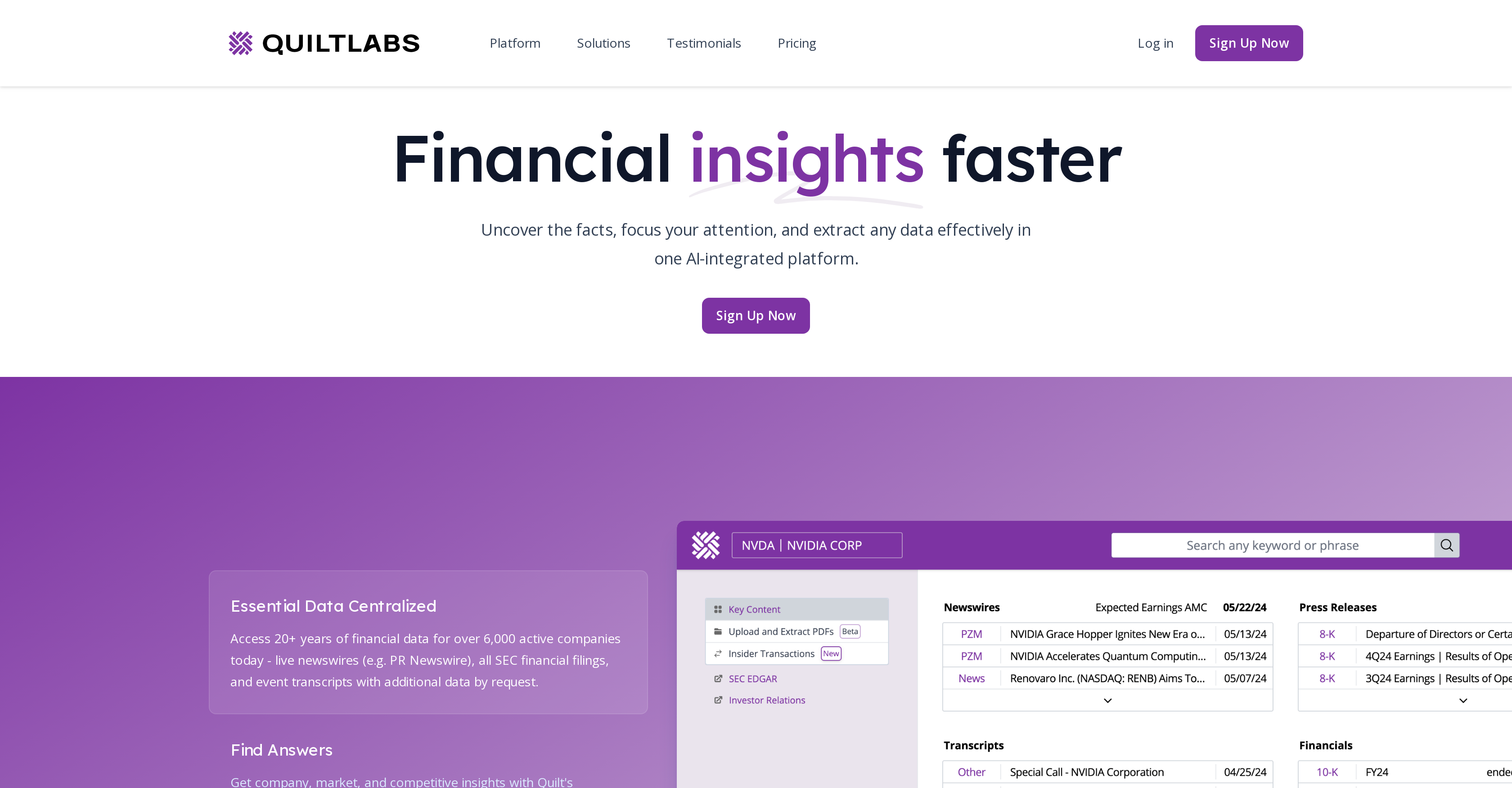 Quilt Labs - AI Tool For Financial research