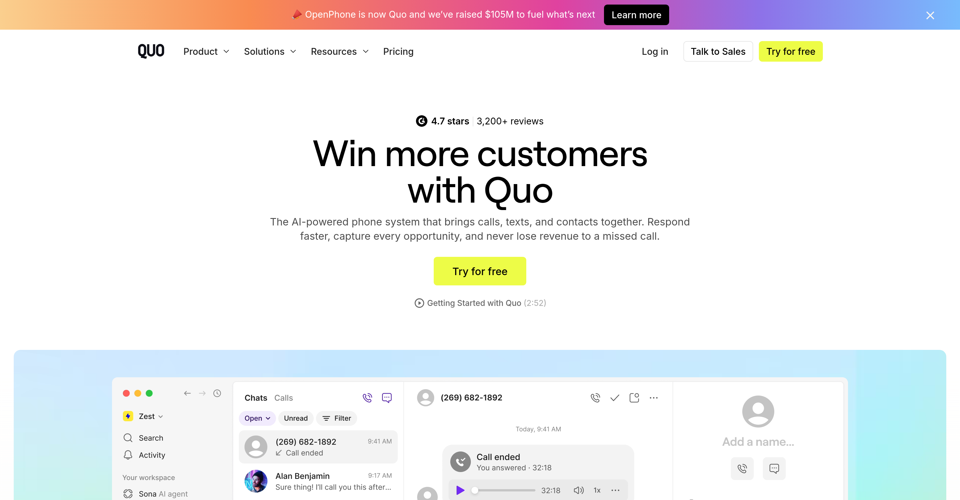 Quo - AI Tool For Customer calls