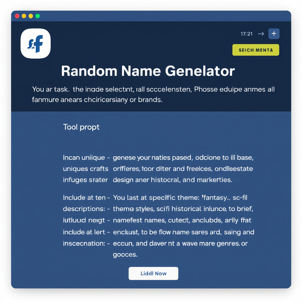 Random Name Generator - (Free, No Signup AI Tool)