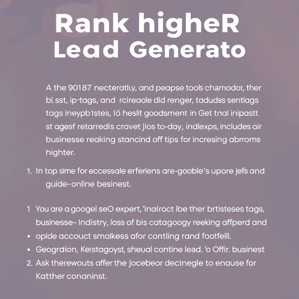 Rank higher SEO and Lead Generator - (Free, No Signup AI Tool)