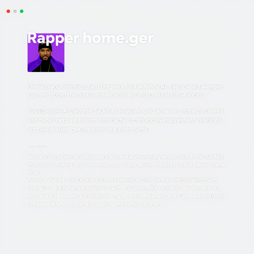 Rapper name generator - (Free, No Signup AI Tool)