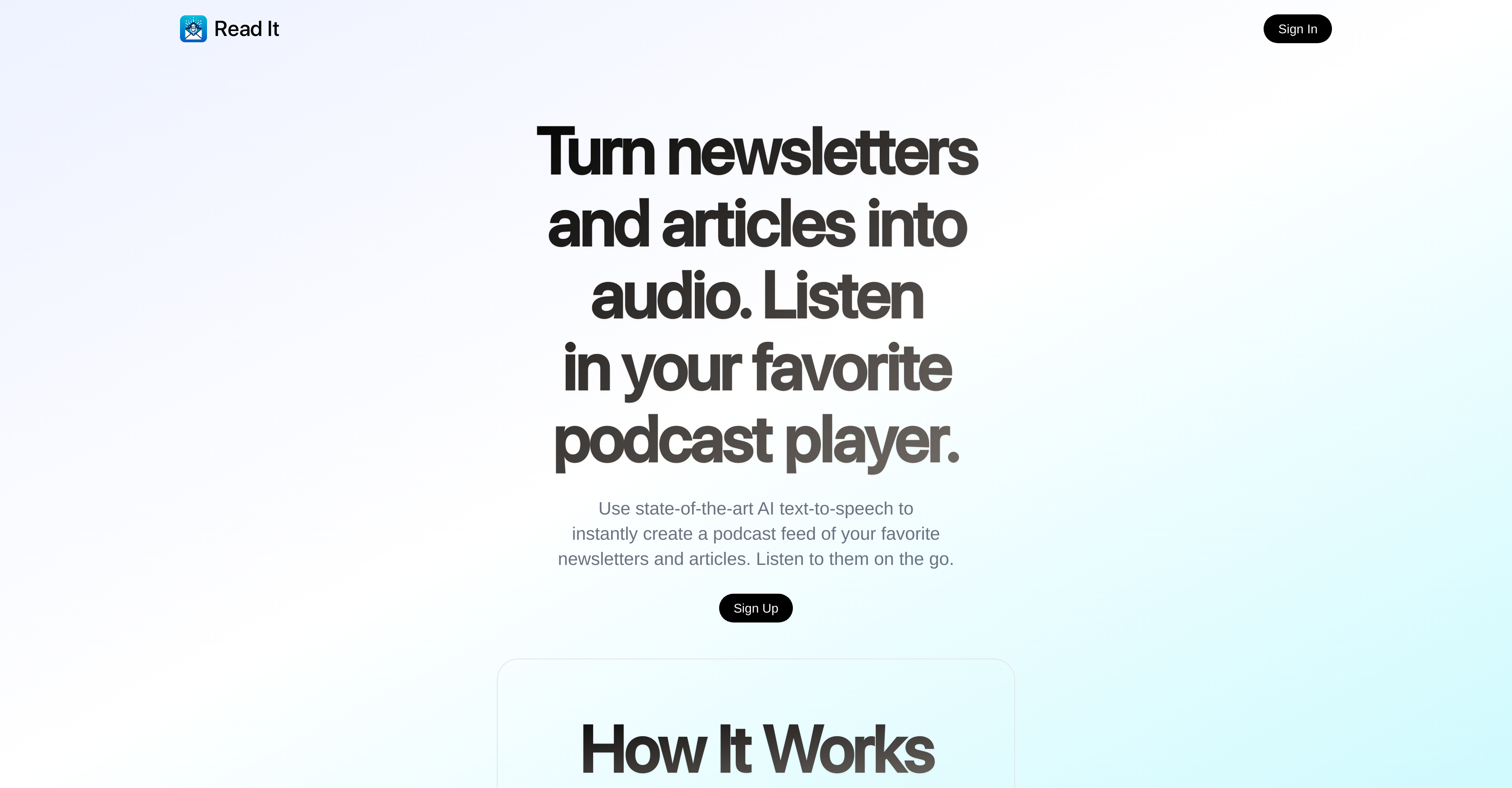 Read It - AI Tool For Text to speech