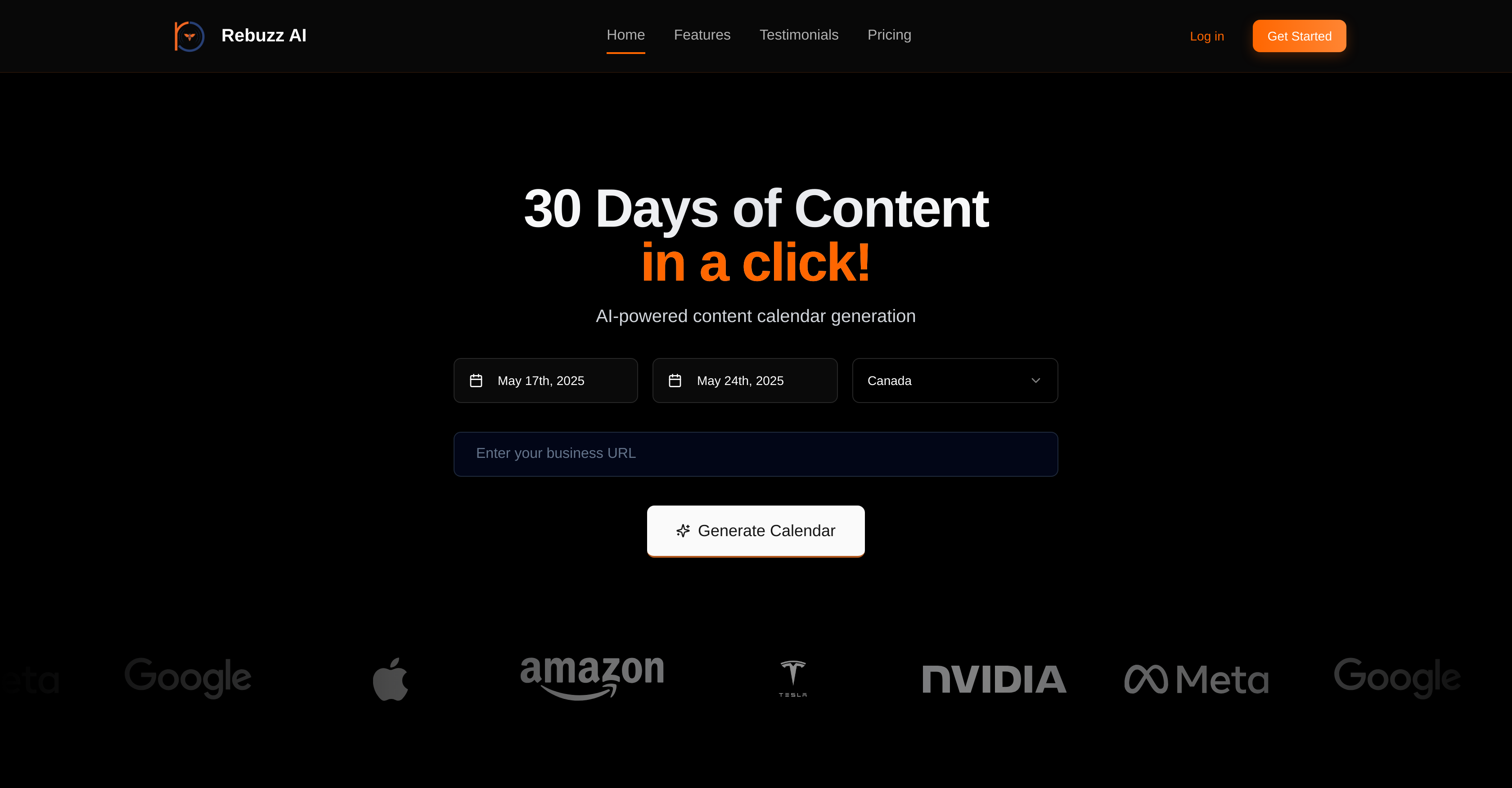 Rebuzz AI - Content calendar - TAAFT