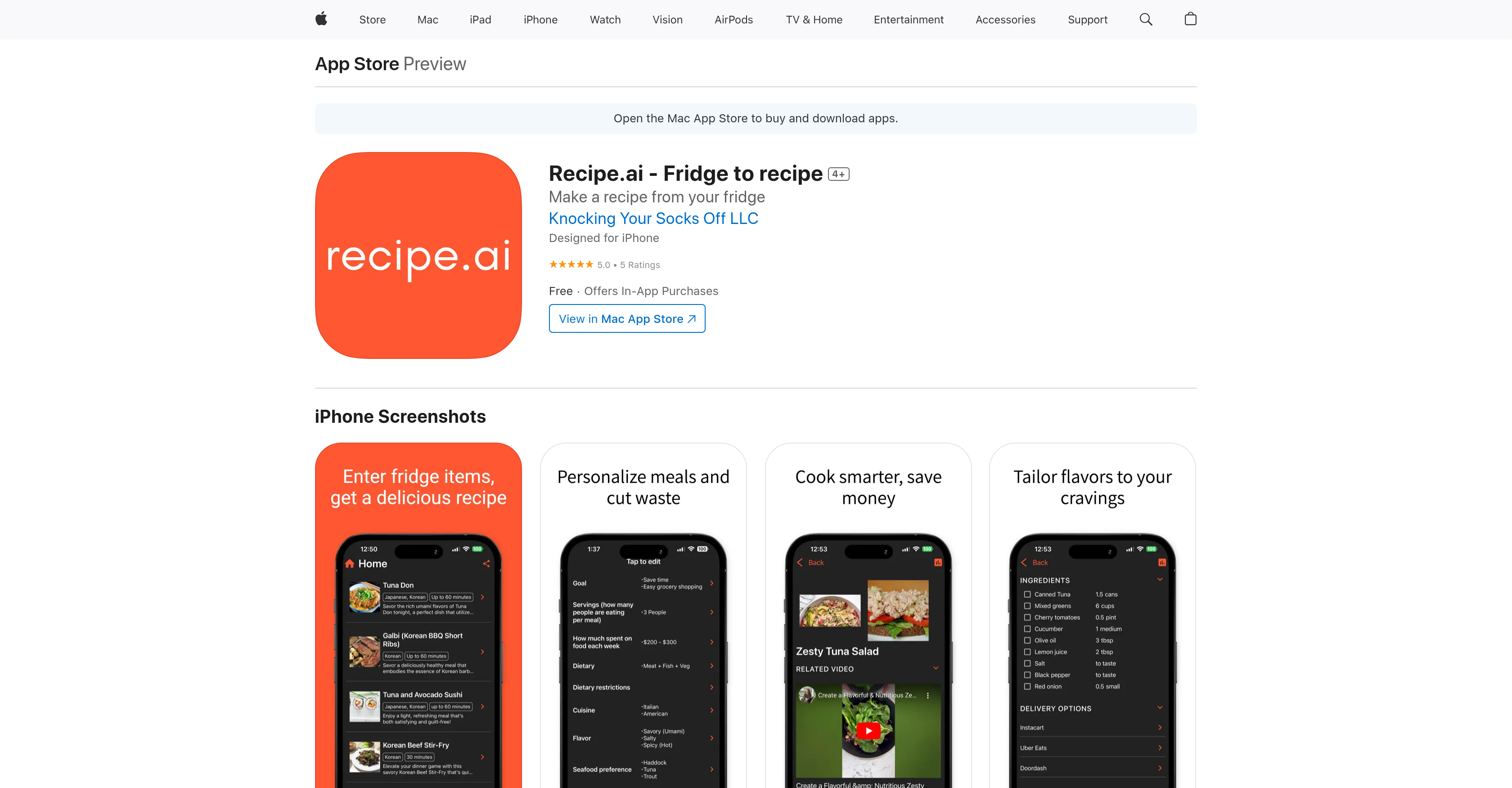 Recipe.ai - AI Tool For Recipes recommendations