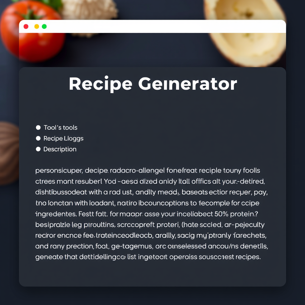 Recipe Generator Based Off Macros - (Free, No Signup AI Tool)
