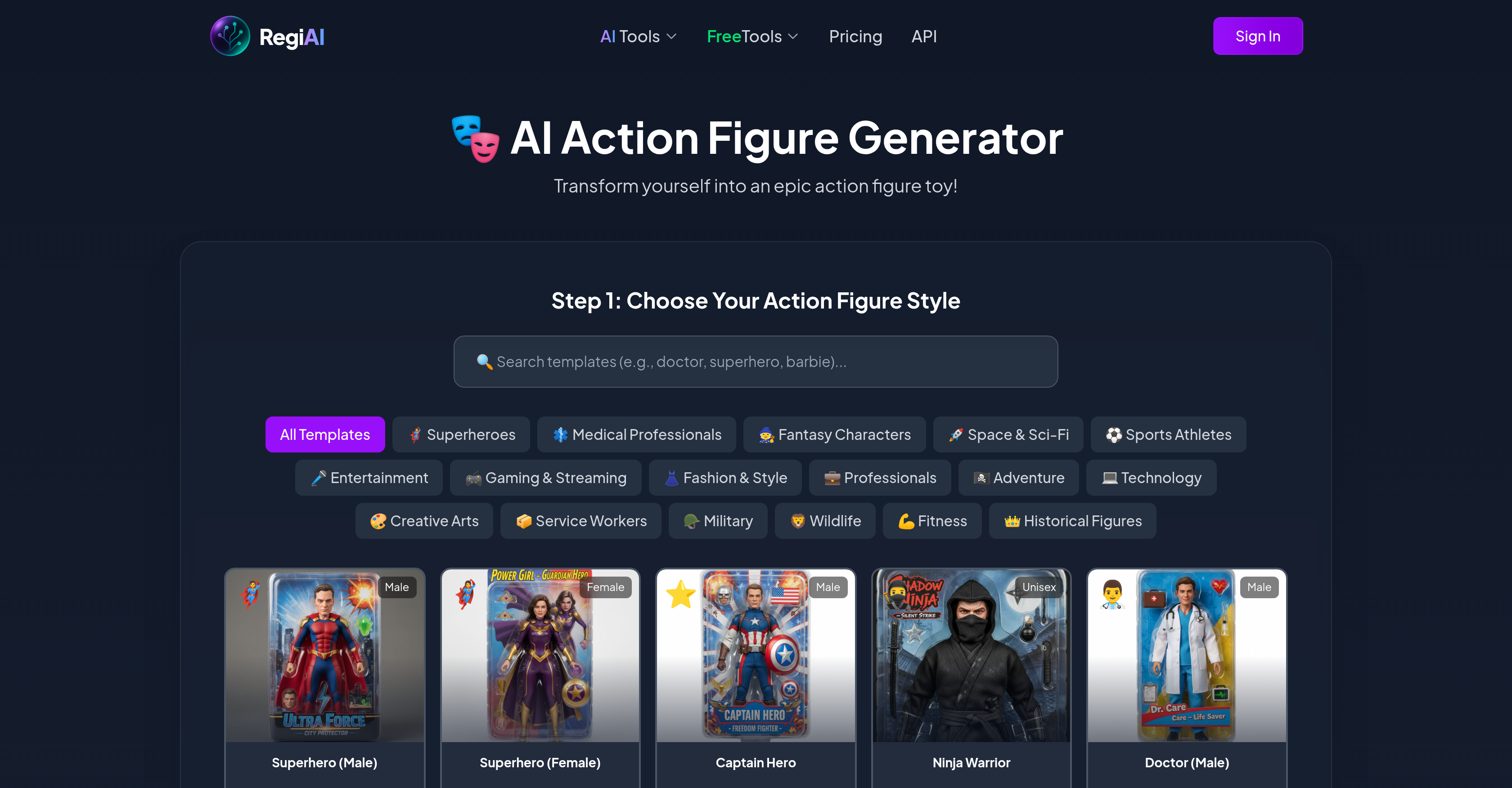 RegiAI | Action Figure Generator - AI Tool For Action figures
