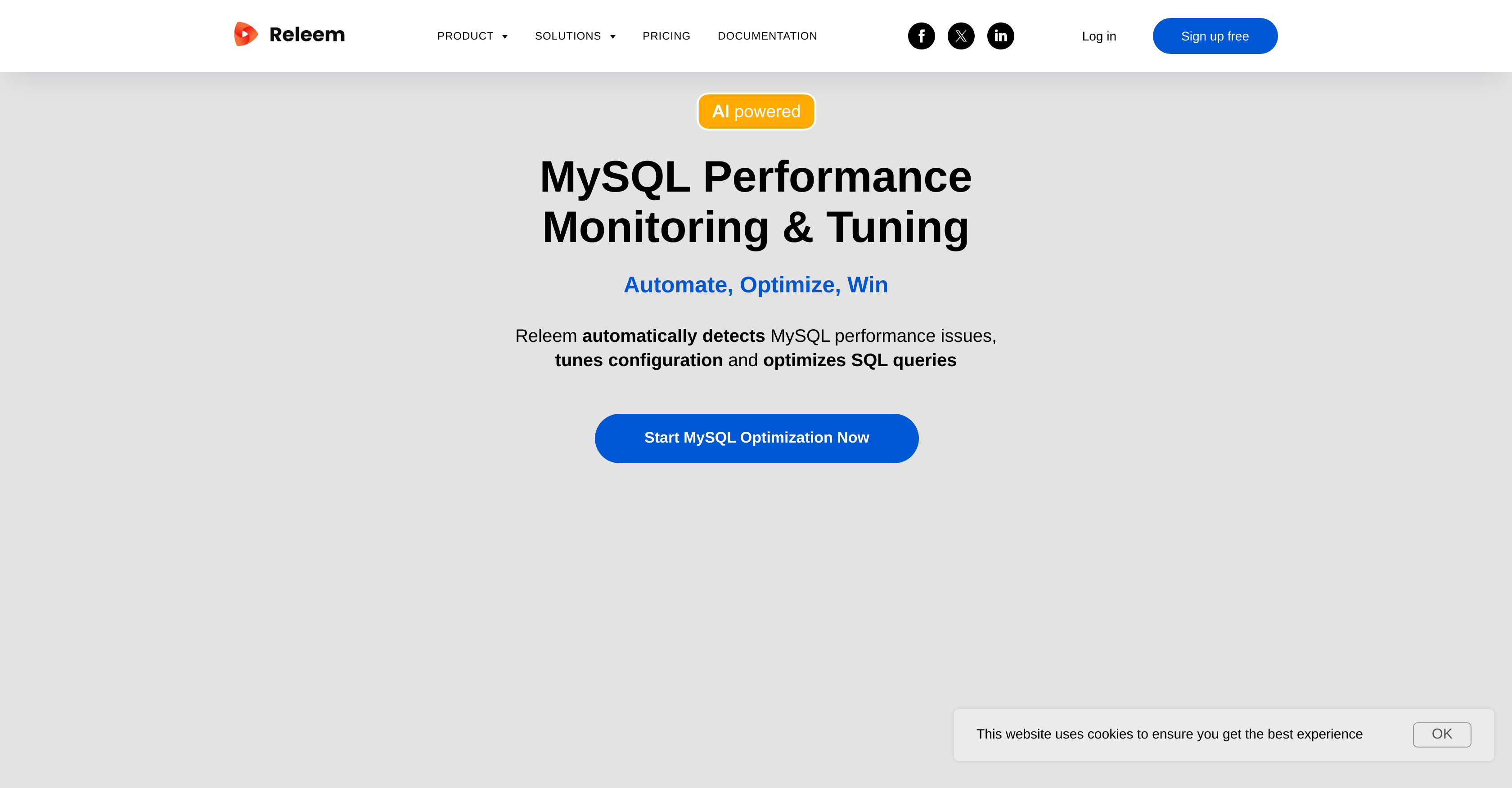 Releem - MySQL optimization - TAAFT