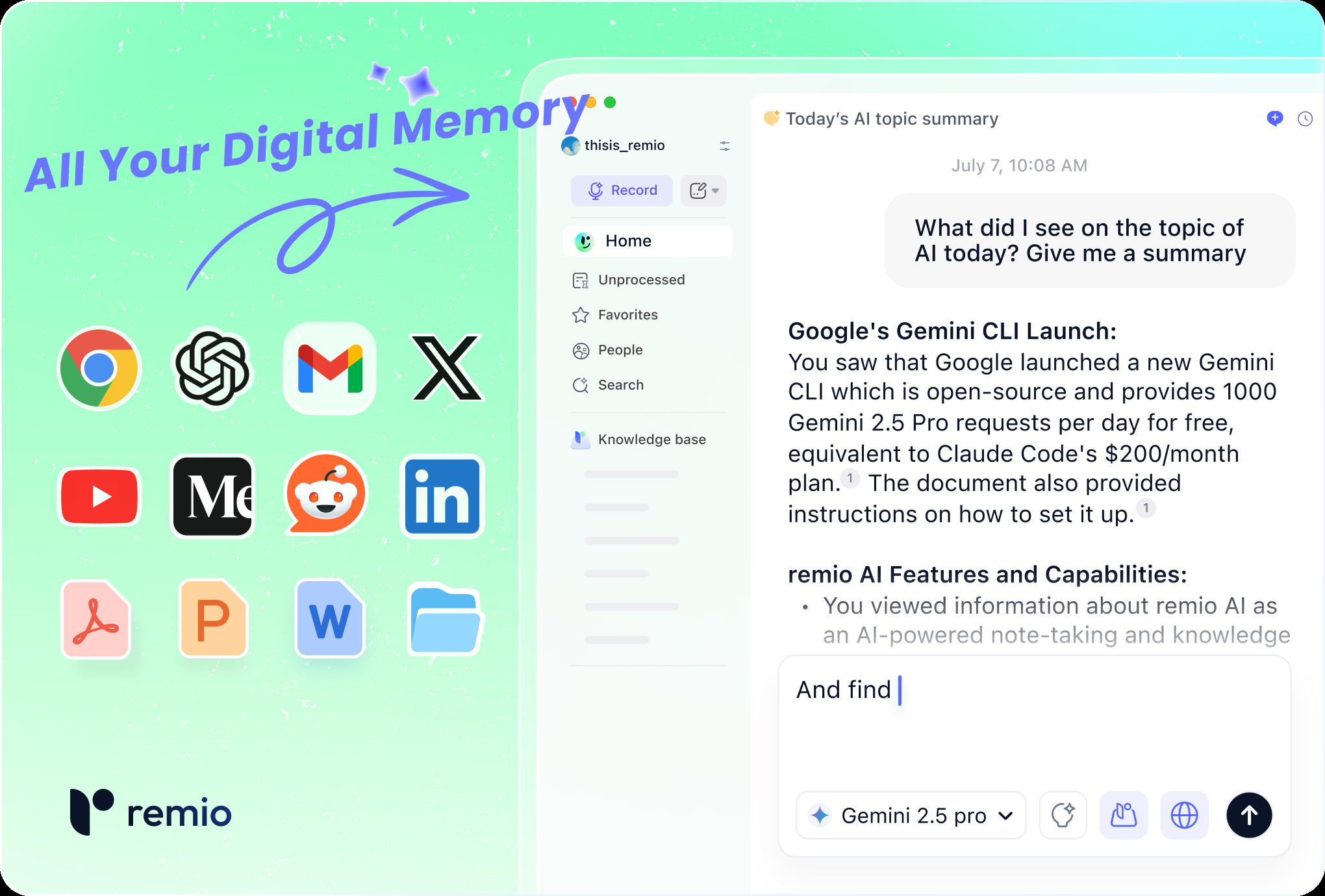 remio: Your Personal ChatGPT v2.4.0 - AI Tool For Knowledge bases