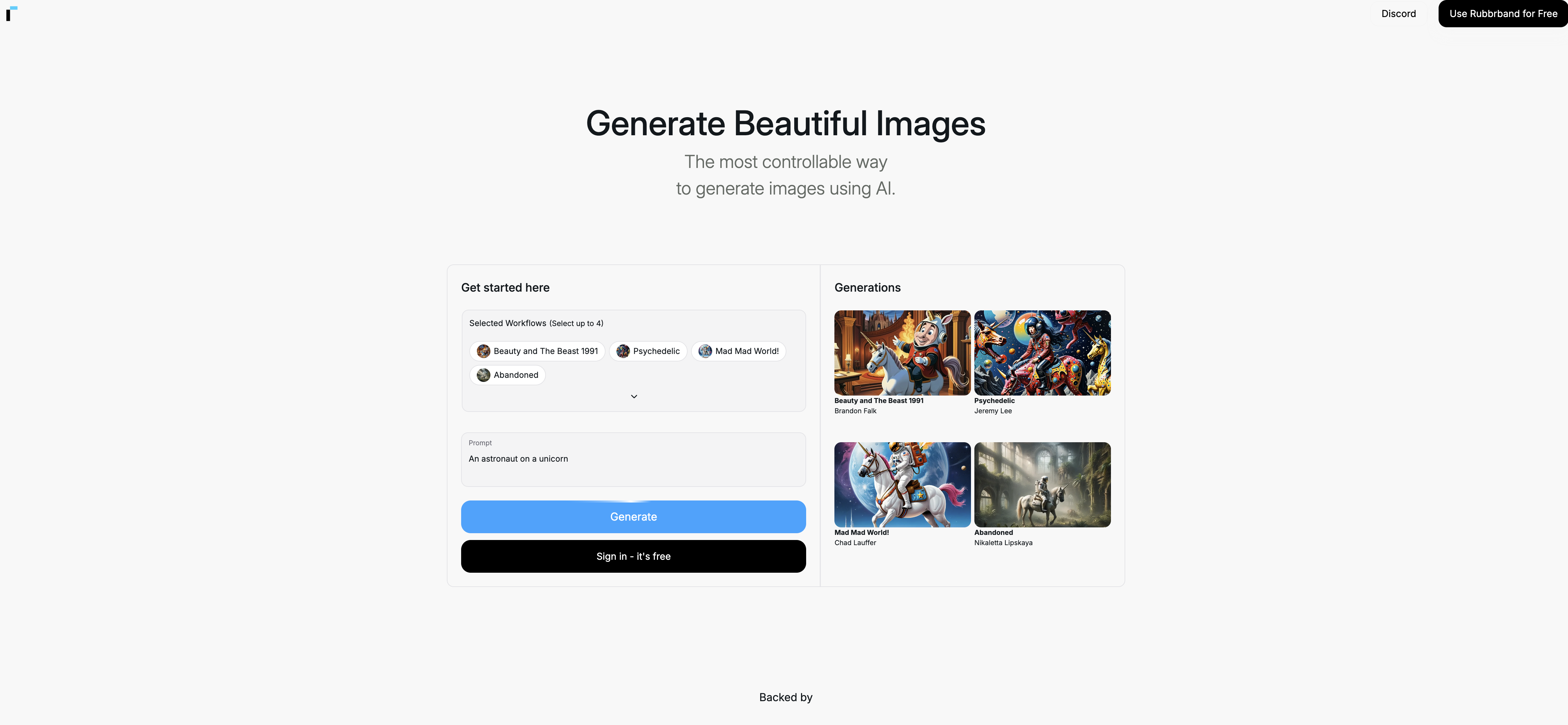 Rubbrband - AI Tool For Images