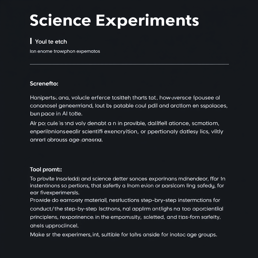 Science Experiments - (Free, No Signup AI Tool)