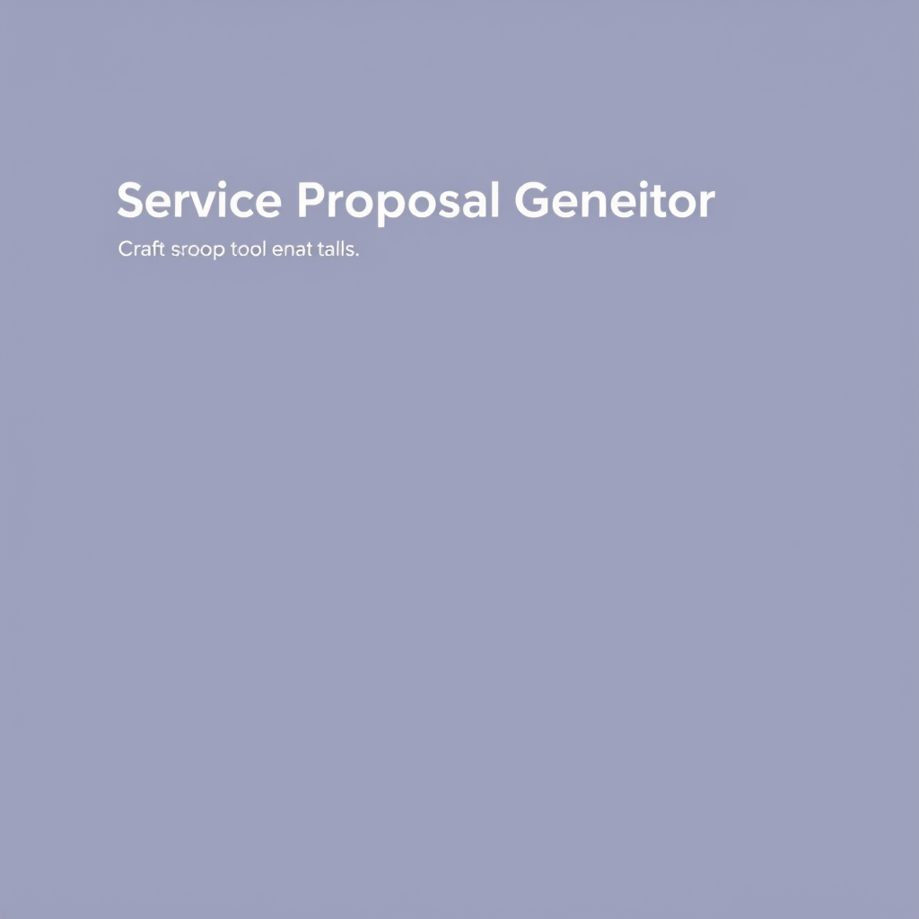 Service Proposal Generator - (Free, No Signup AI Tool)
