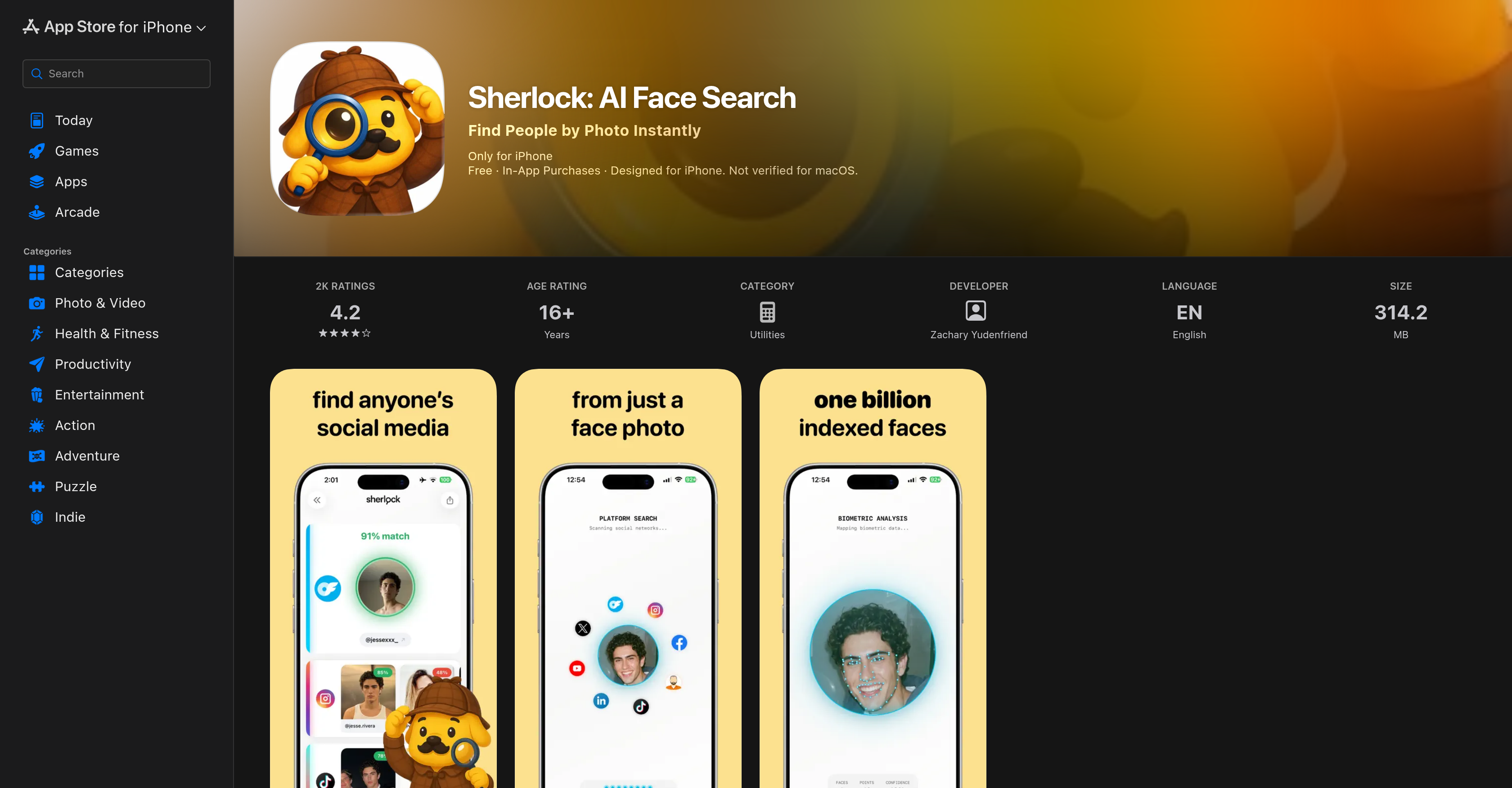 Sherlock: AI Face Search - AI Tool For Facial recognition