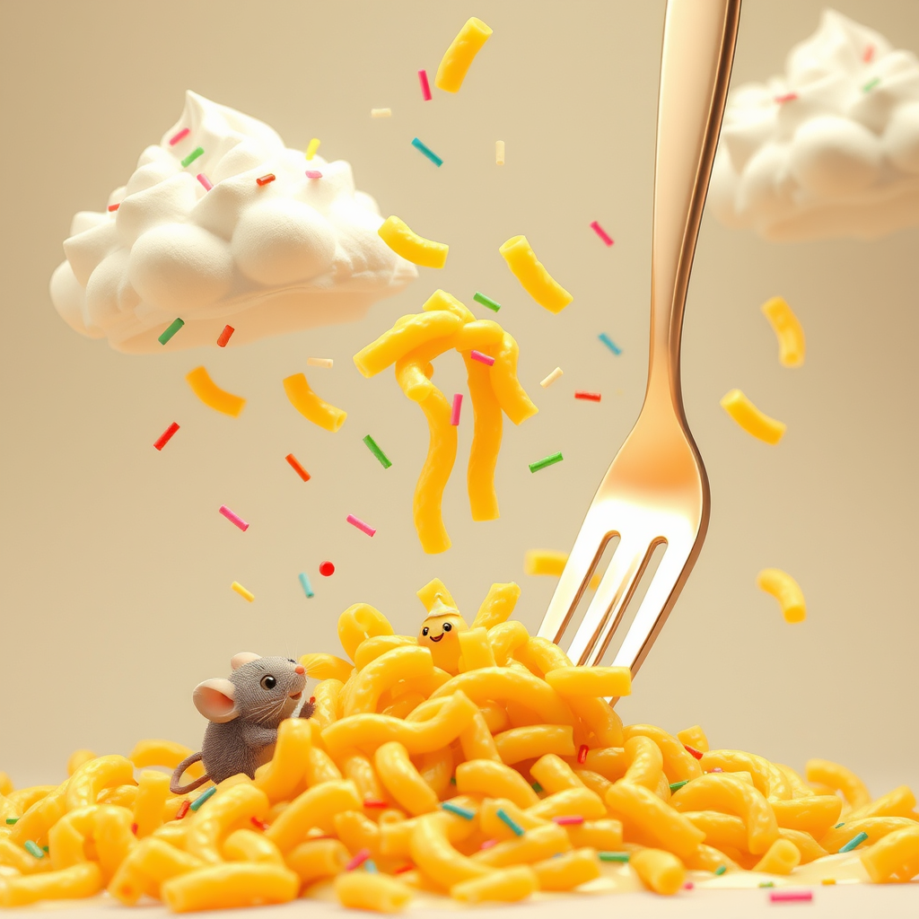 Silly Mac and cheese in 3-d - (Free, No Signup AI Tool)