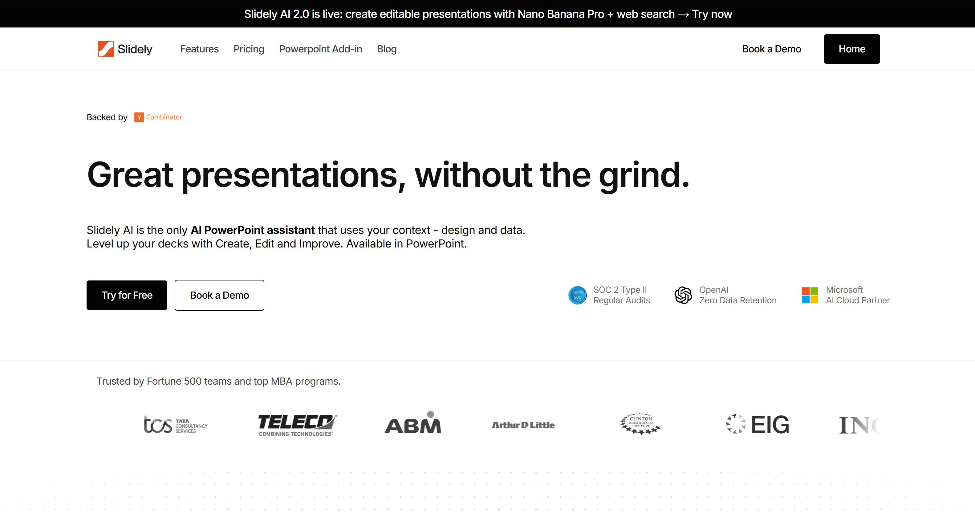 Slidely AI (backed by YC) - AI Tool For PowerPoint presentations
