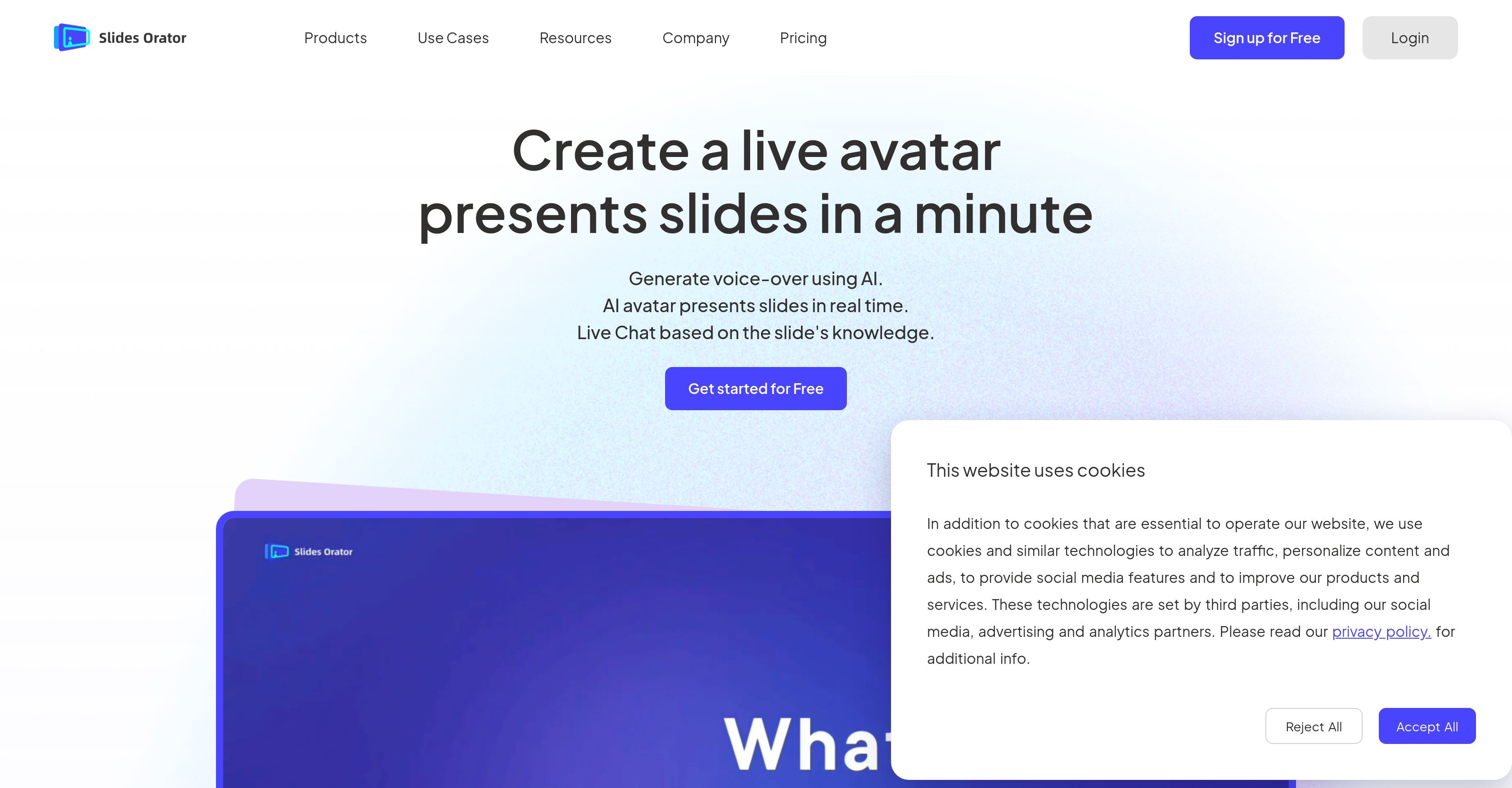Slides Orator - AI Tool For Interactive presentations