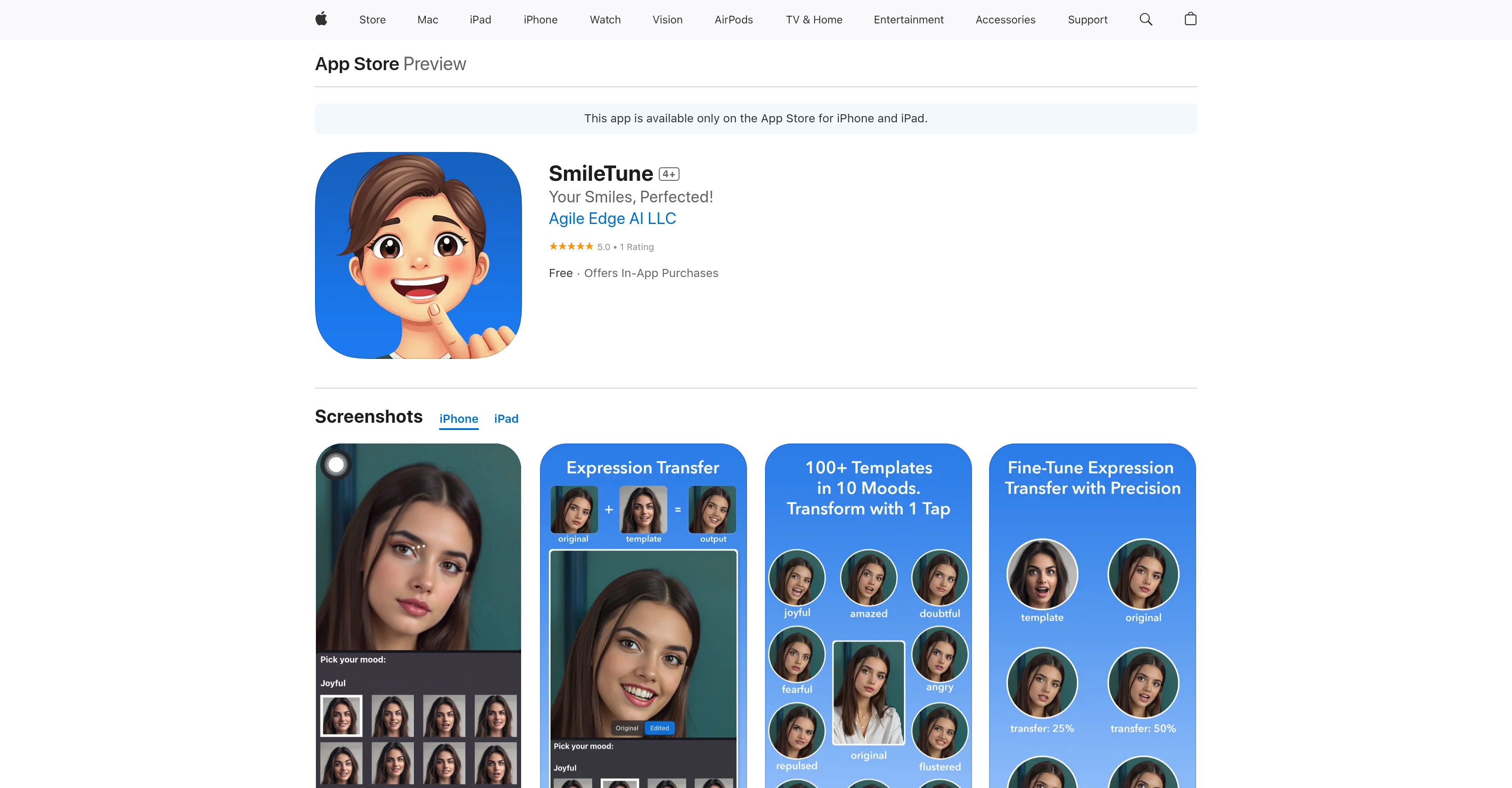 SmileTune - AI Tool For Face editing