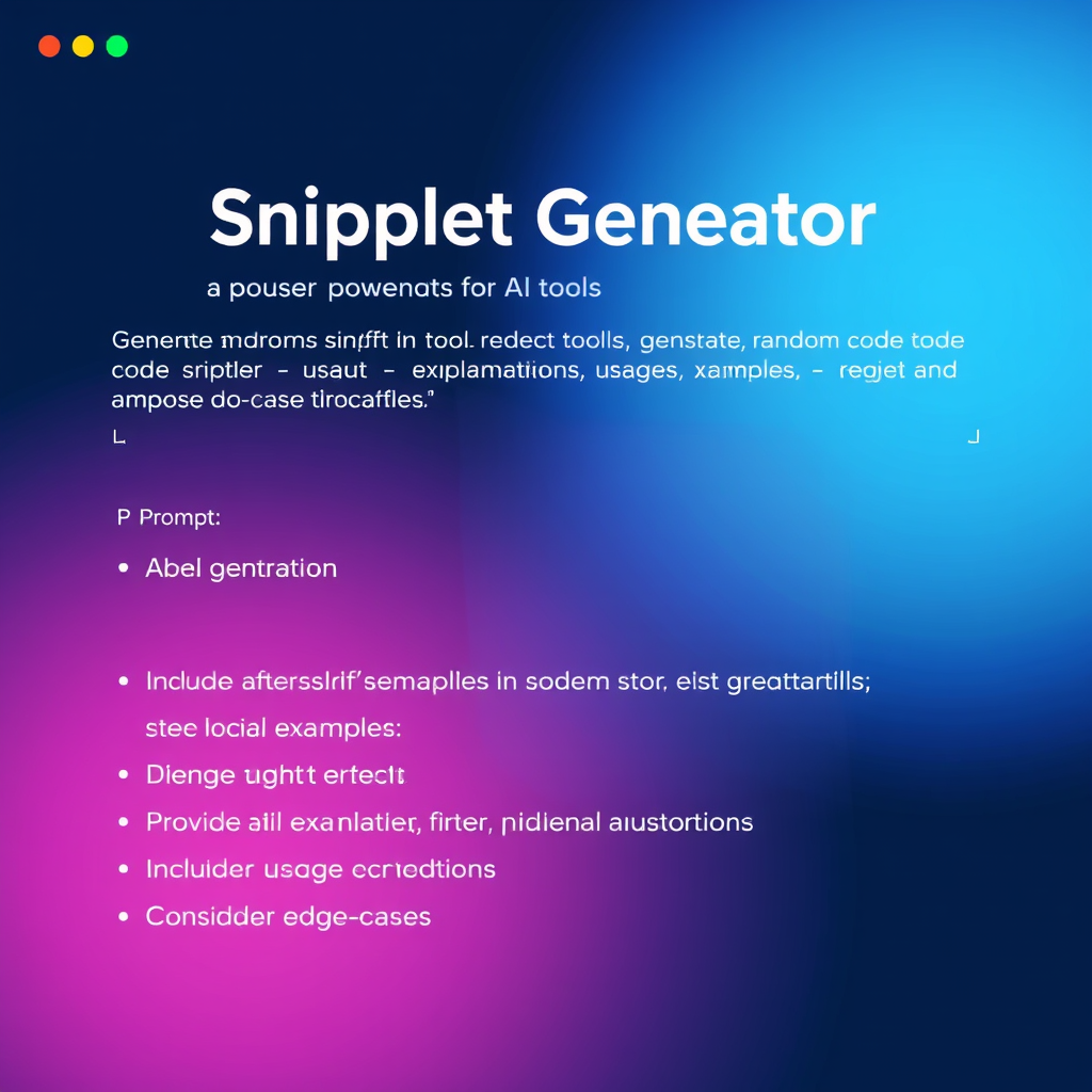 Snippet Generator - (Free, No Signup AI Tool)