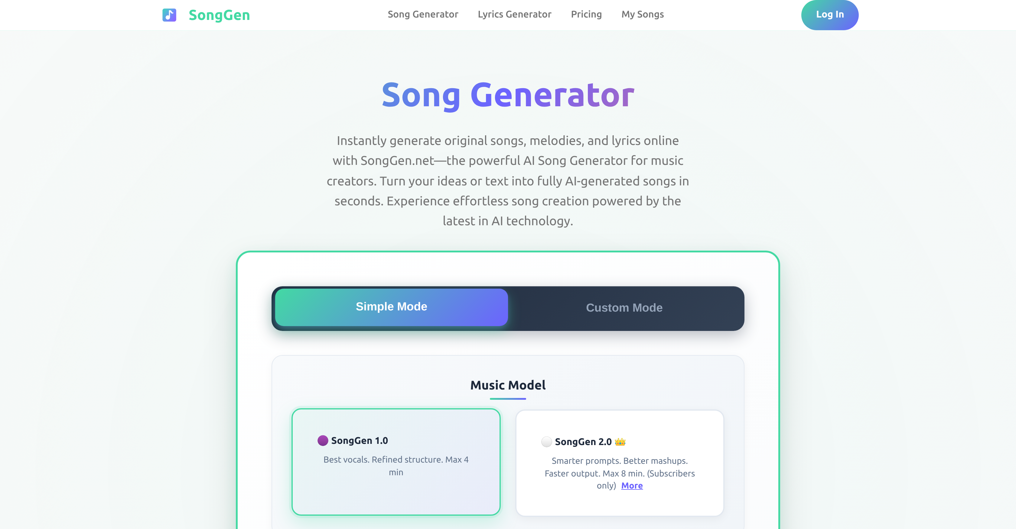 SongGen.net - AI Tool For Music