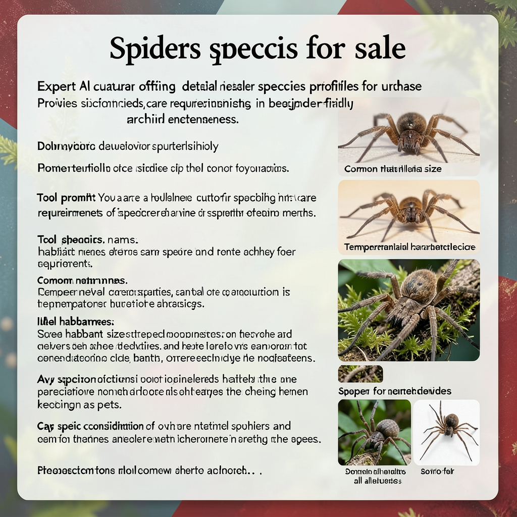 Spiders species for sale - (Free, No Signup AI Tool)