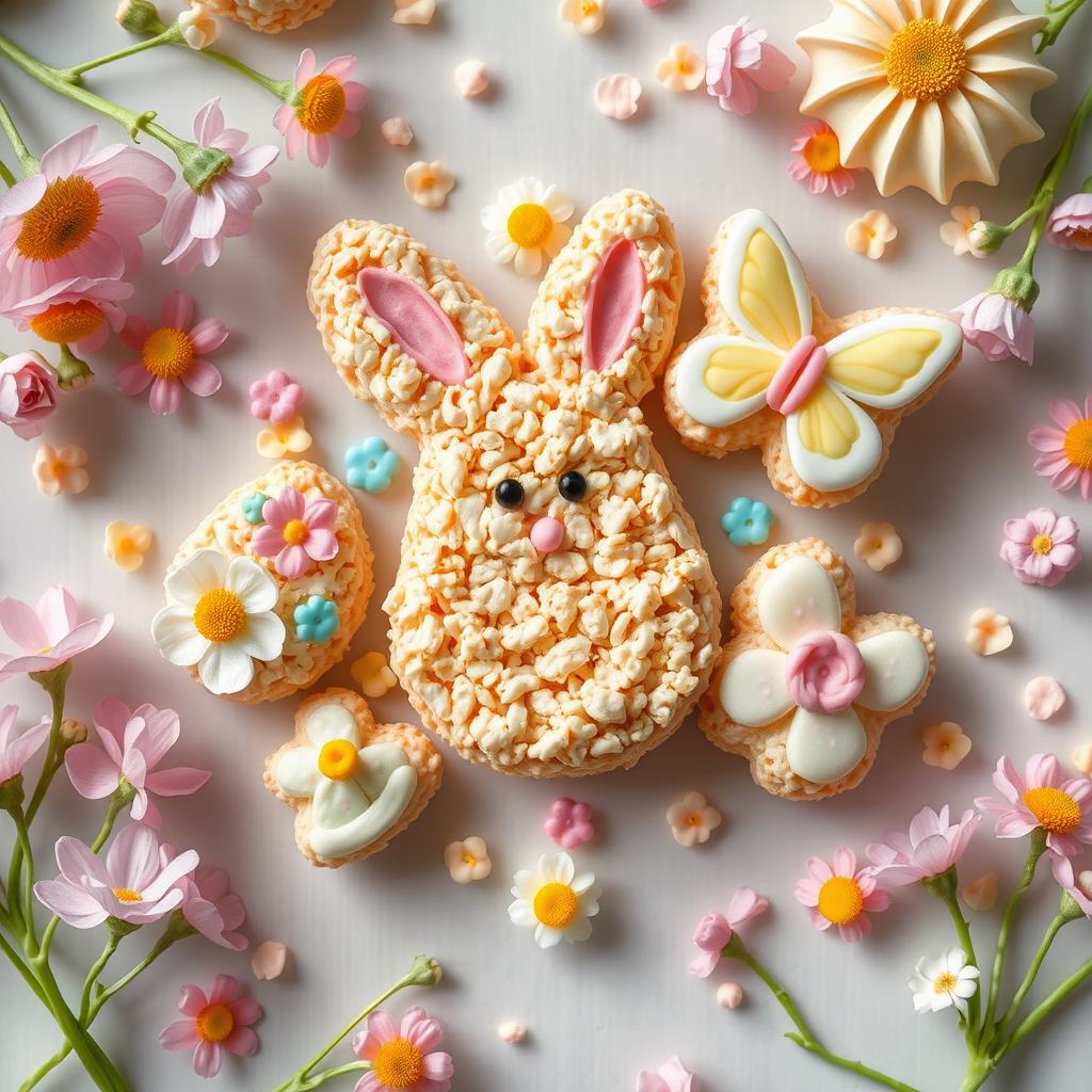 Spring rice Krispie Treats design - (Free, No Signup AI Tool)