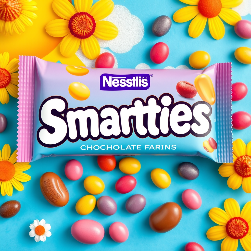Springtime Nestles Smarties Chocolate Bean flavors product and ...