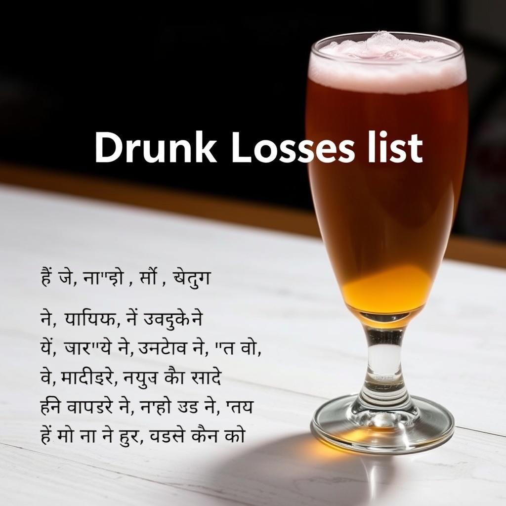 Drunk Losses list - (Free, No Signup AI Tool)