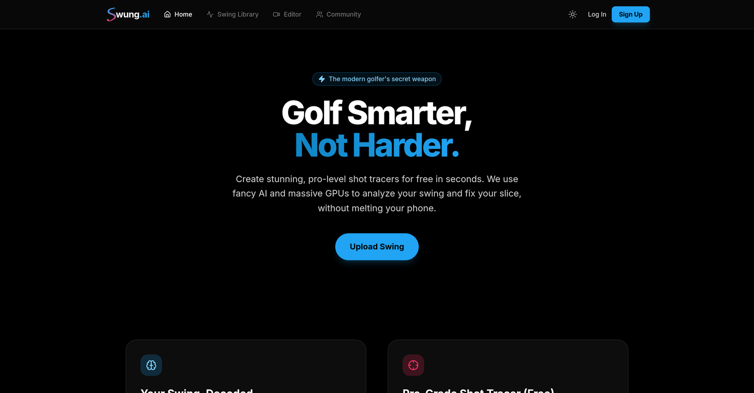 swung.ai - AI Tool For Golf assistance