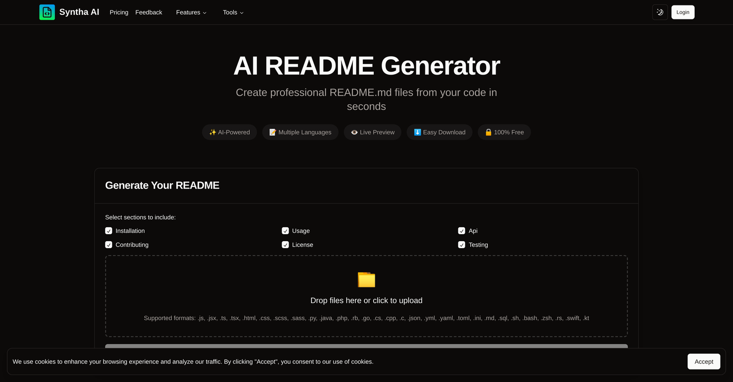 Syntha AI README Generator And 11 Other AI Alternatives For Code ... Syntha AI README Generator And 11 Other AI Alternatives For Code ...