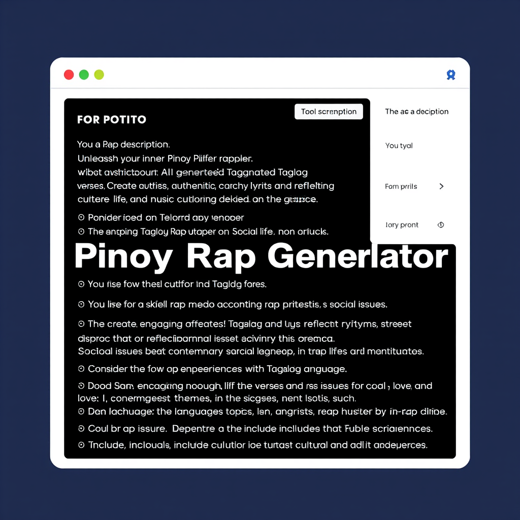 Pinoy Rap Generator - (Free, No Signup AI Tool)