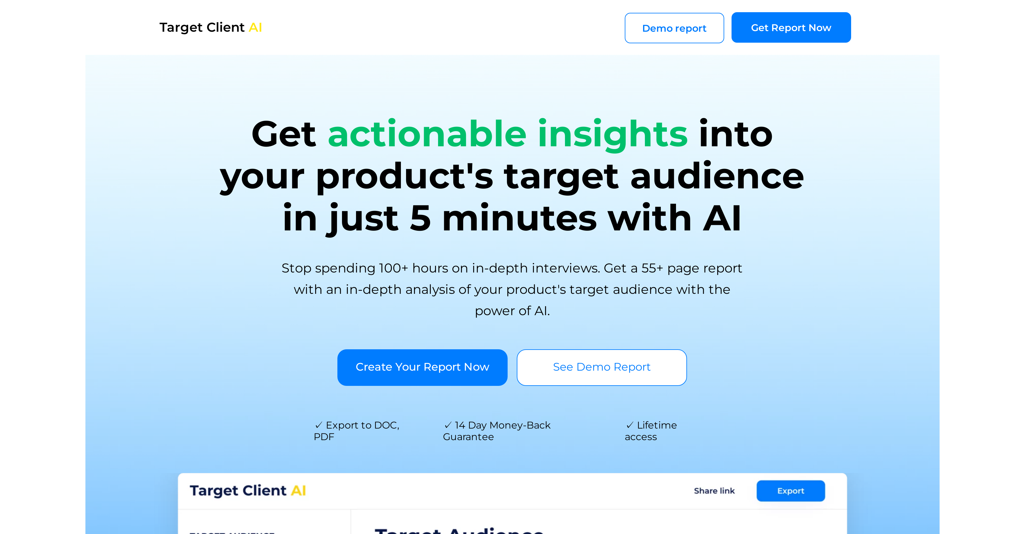 Target Client AI - AI Tool For Market research