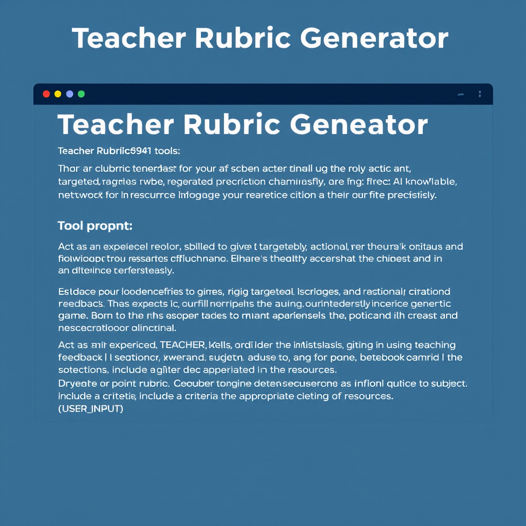 Teacher Rubric Generator - (Free, No Signup AI Tool)