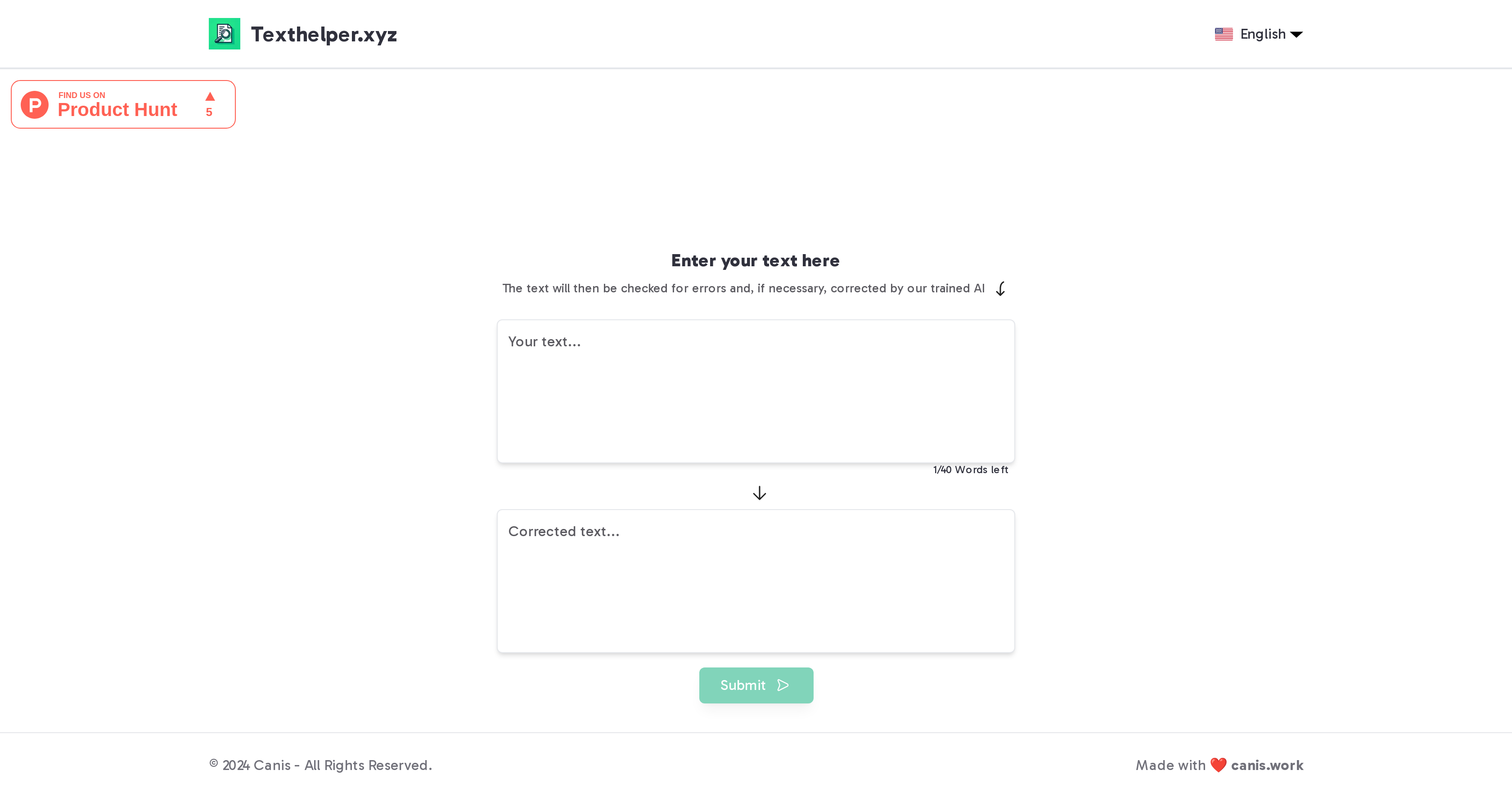 Texthelper - AI Tool For Text correction