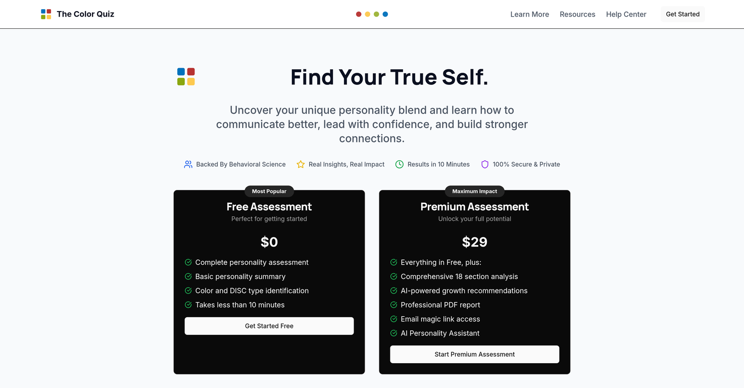 The Color Quiz - AI Tool For Personality assessment