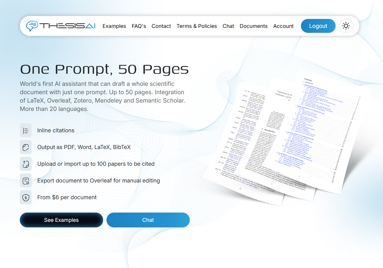 ThesisAI - AI Tool For Academic writing