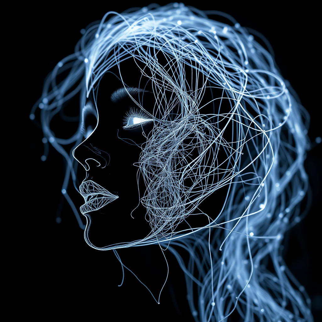 Threads of Imagination: A Hypnotic Portrait - (Free, No Signup AI Tool)