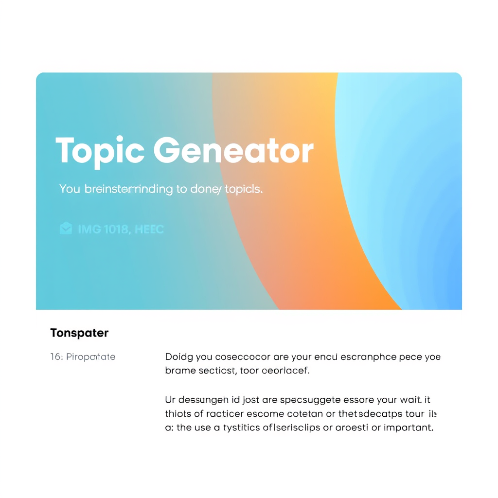 Topic Generator - (Free, No Signup AI Tool)
