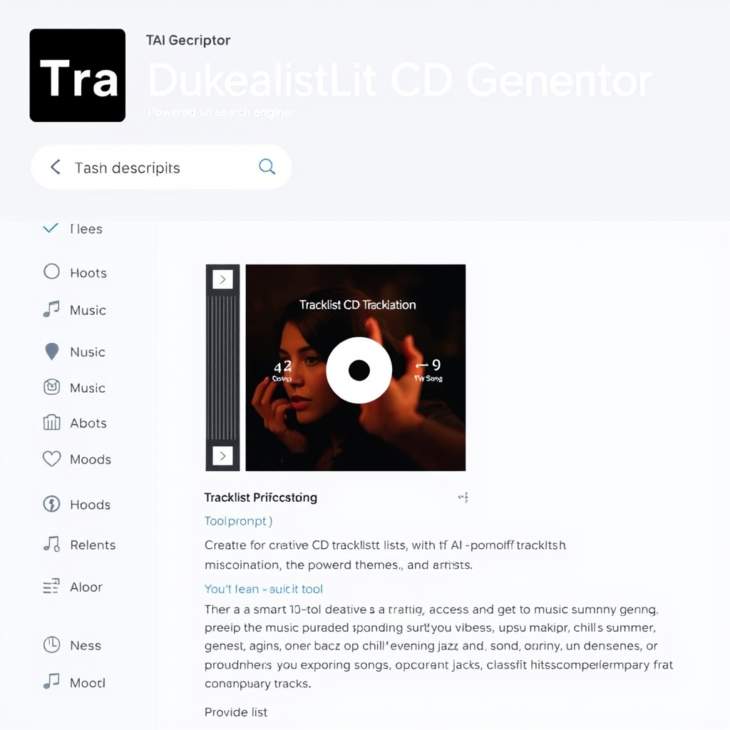 Tracklist CD Generator - ai Powered by search engine - (Free, No Signup ...