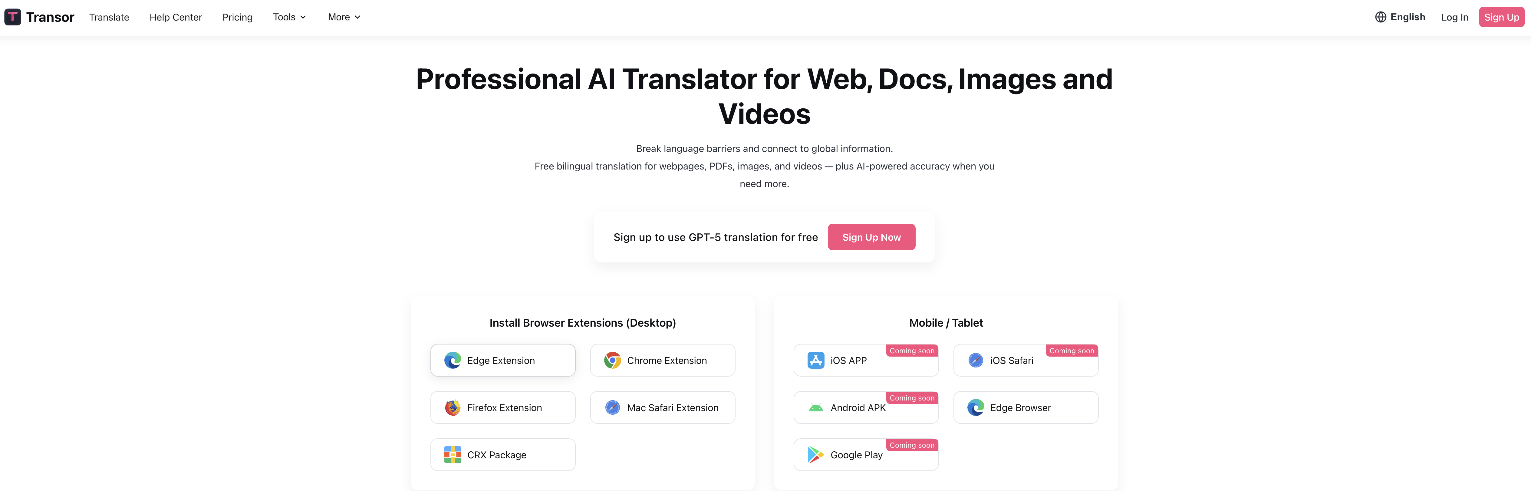 Transor - AI Tool For Translations