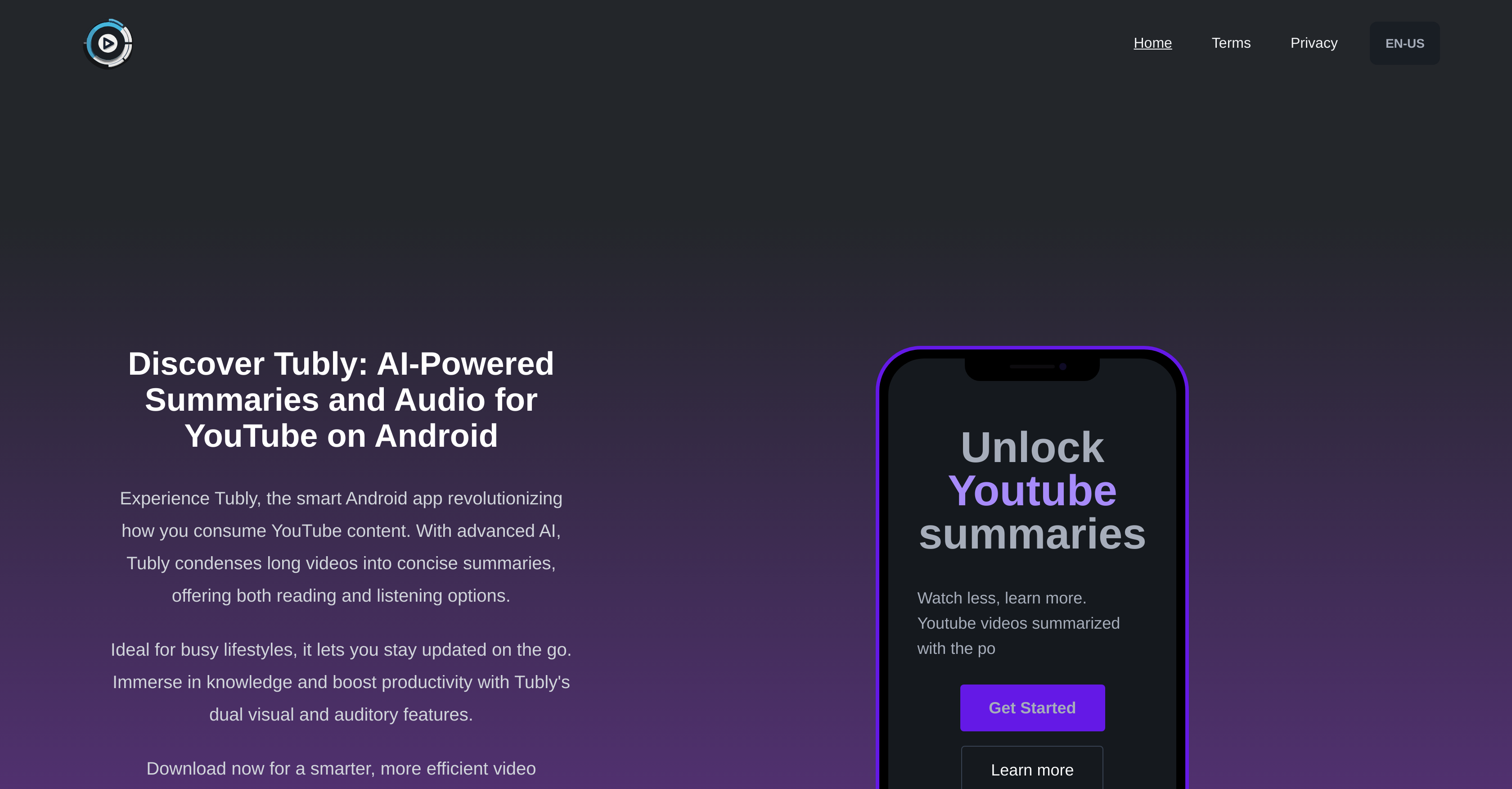 Tubly - AI Tool For YouTube summaries
