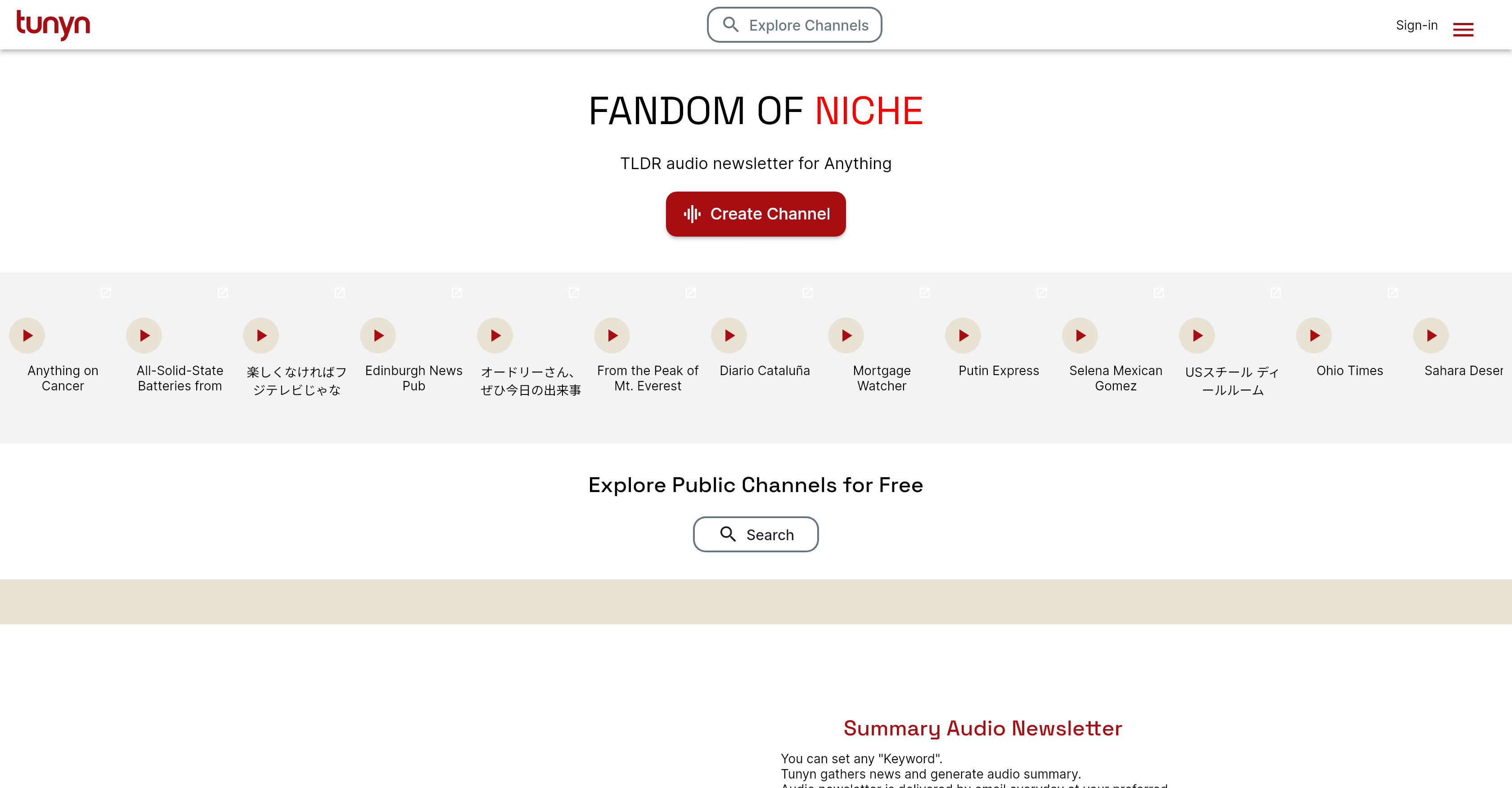 tunyn - Audio newsletters - TAAFT