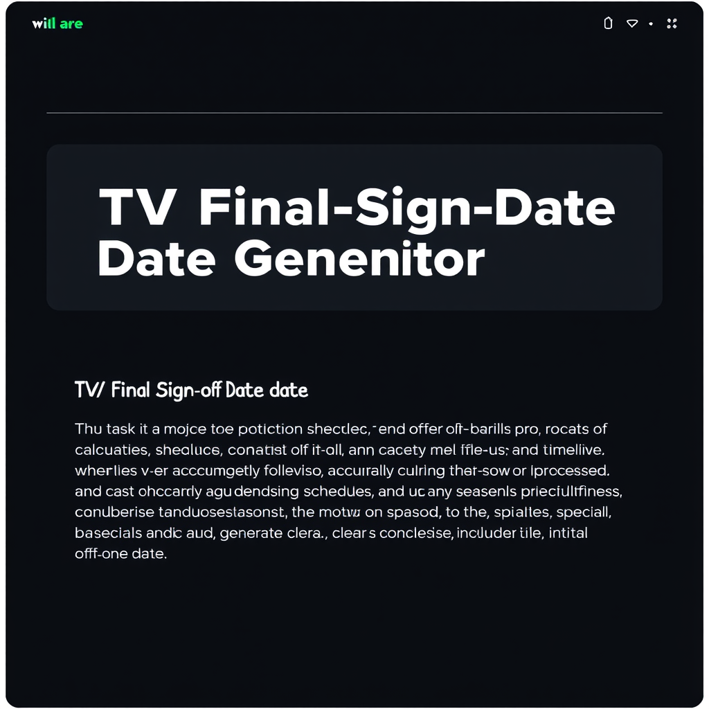 TV Channel Final Sign-off Date Generator - (Free, No Signup AI Tool)