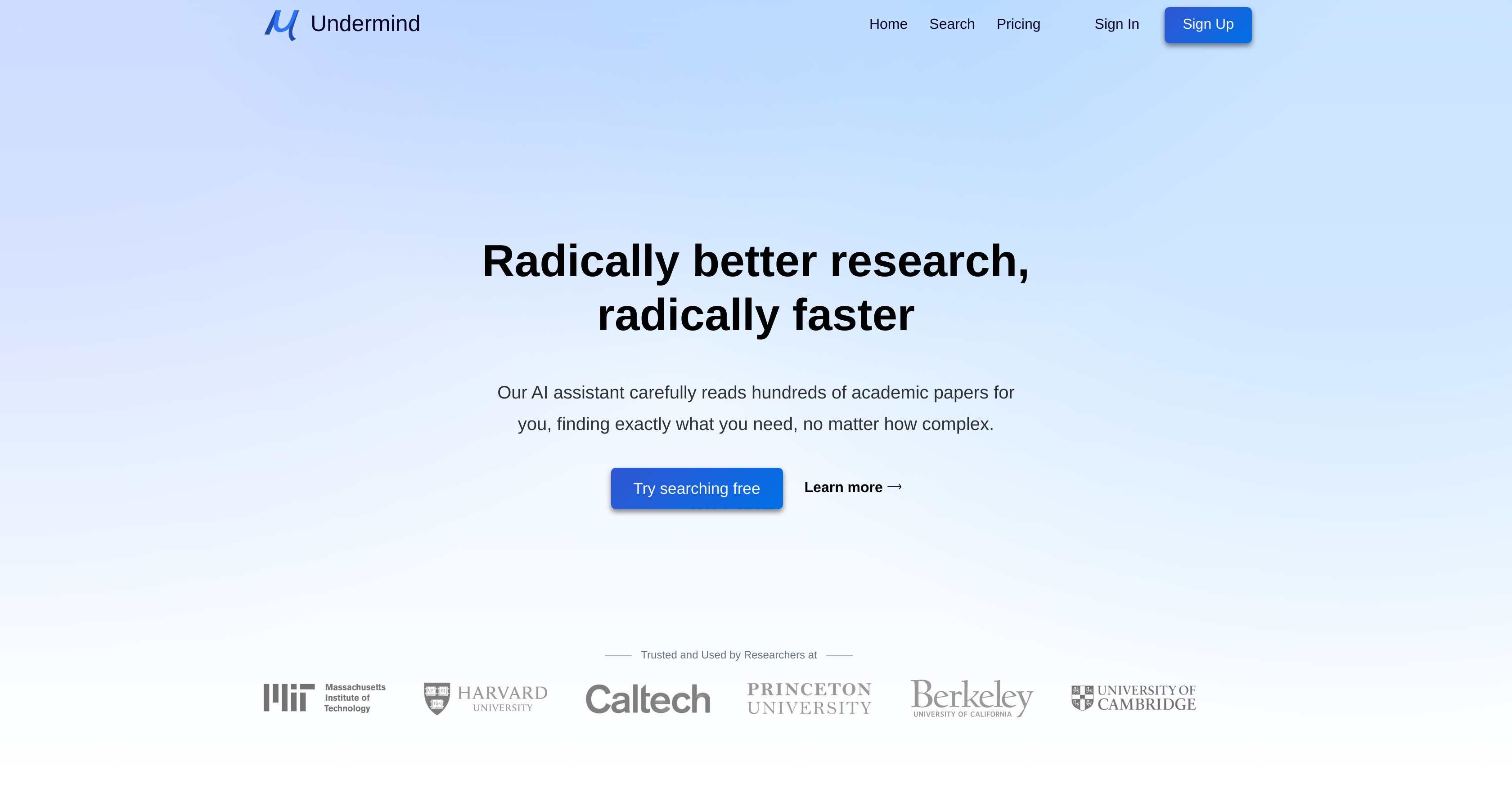 Undermind - AI Tool For Academic research